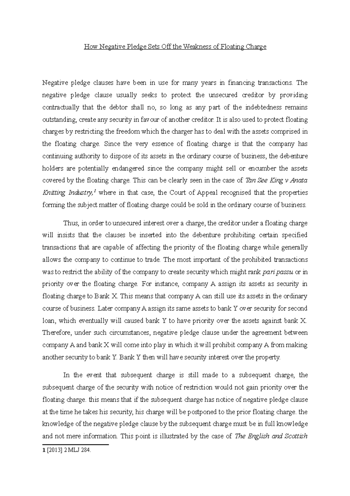 Np - negativepledge - How Negative Pledge Sets Off the Weakness of ...