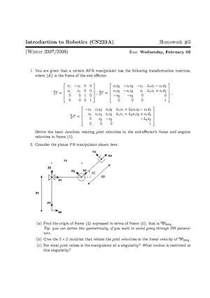 Homework 5Homework 5Homework 5 - Introduction to Robotics (CS223A) Homework (Winter 2007/2008 ...