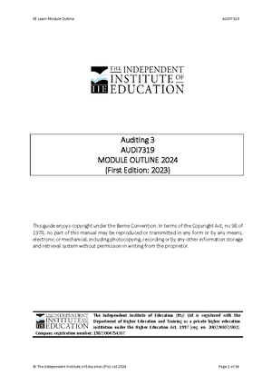 [Solved] Describe the audit risks at the overall financial statement ...