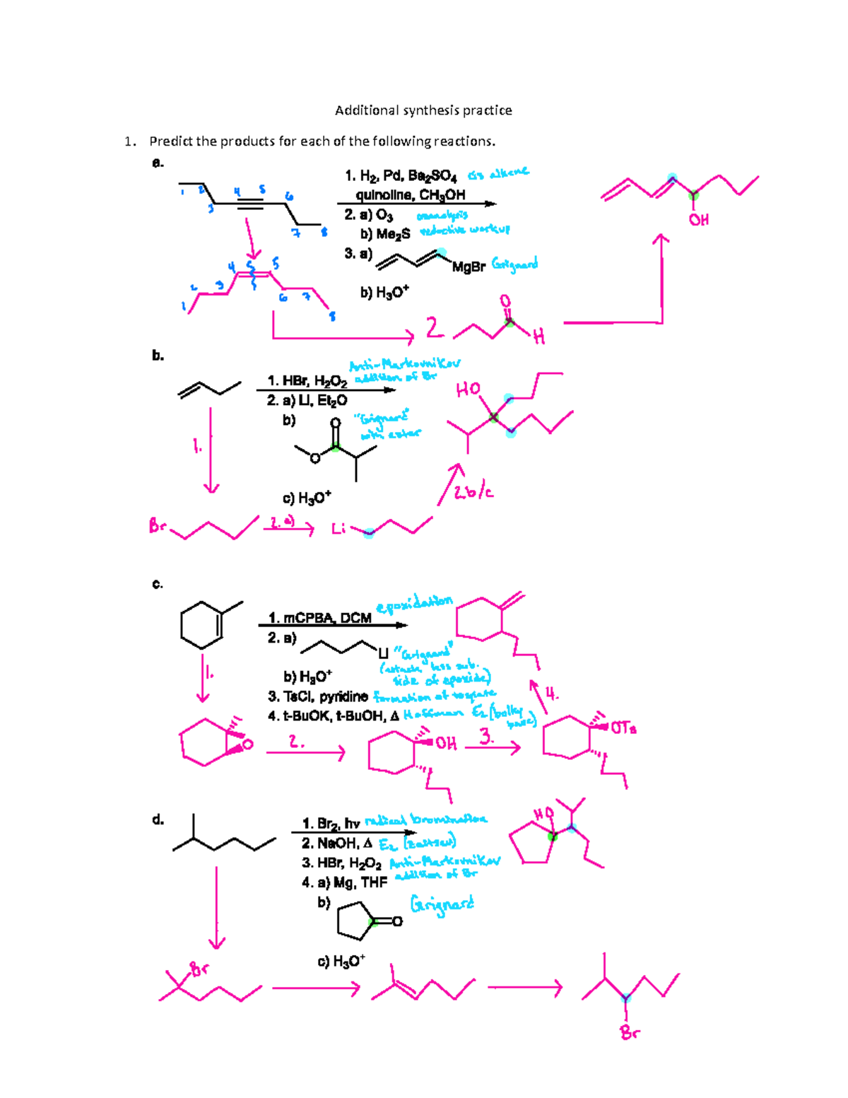 Additional synthesis practice key - Additional synthesis practice ...