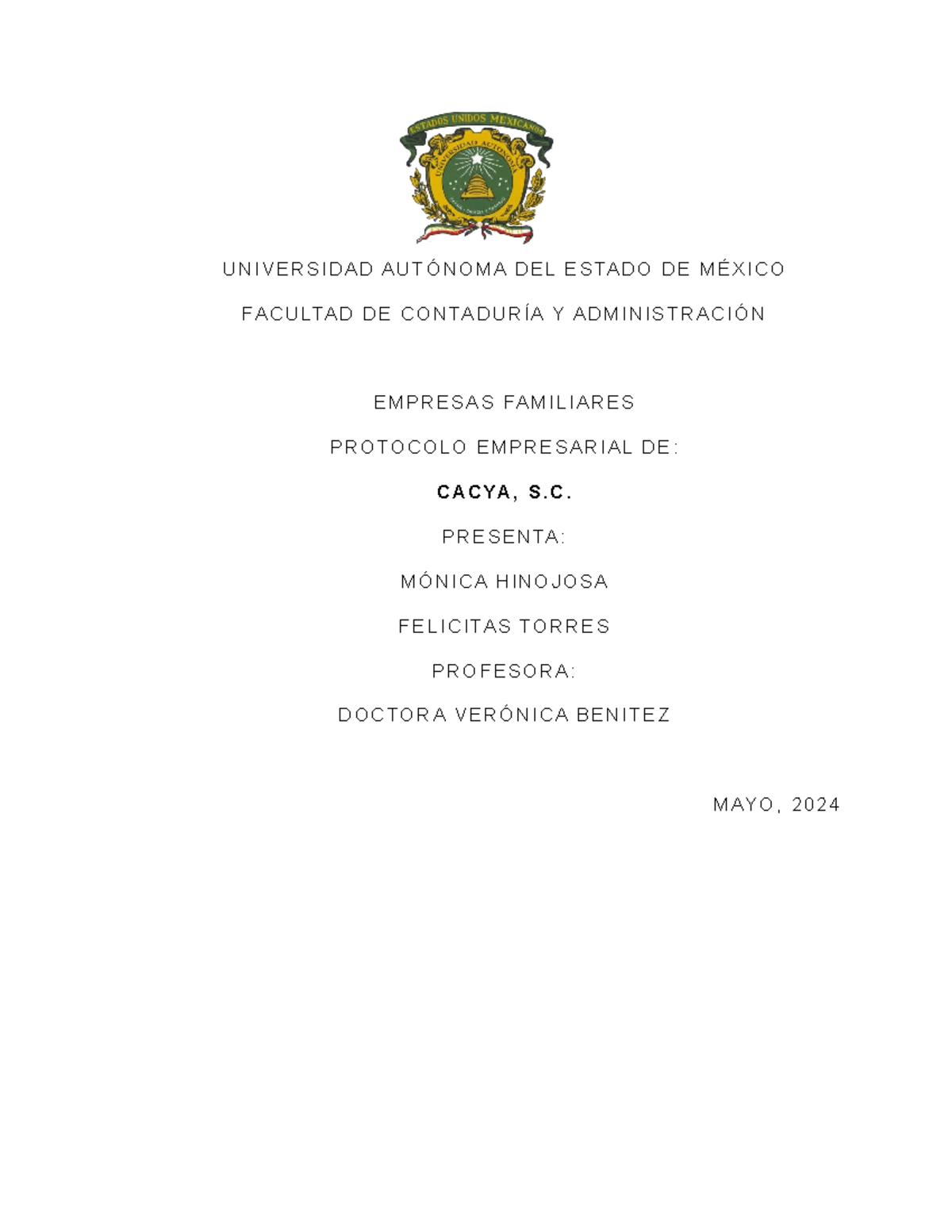 Protocolo DE Cacya, S.C - U N I V E R S I D A D A U T Ó N O M A D E L E S TA D O D E M É X I C O ...