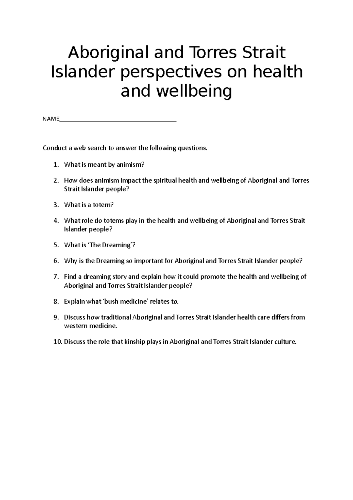 Aboriginal and Torres Strait Islander perspectives on health and ...