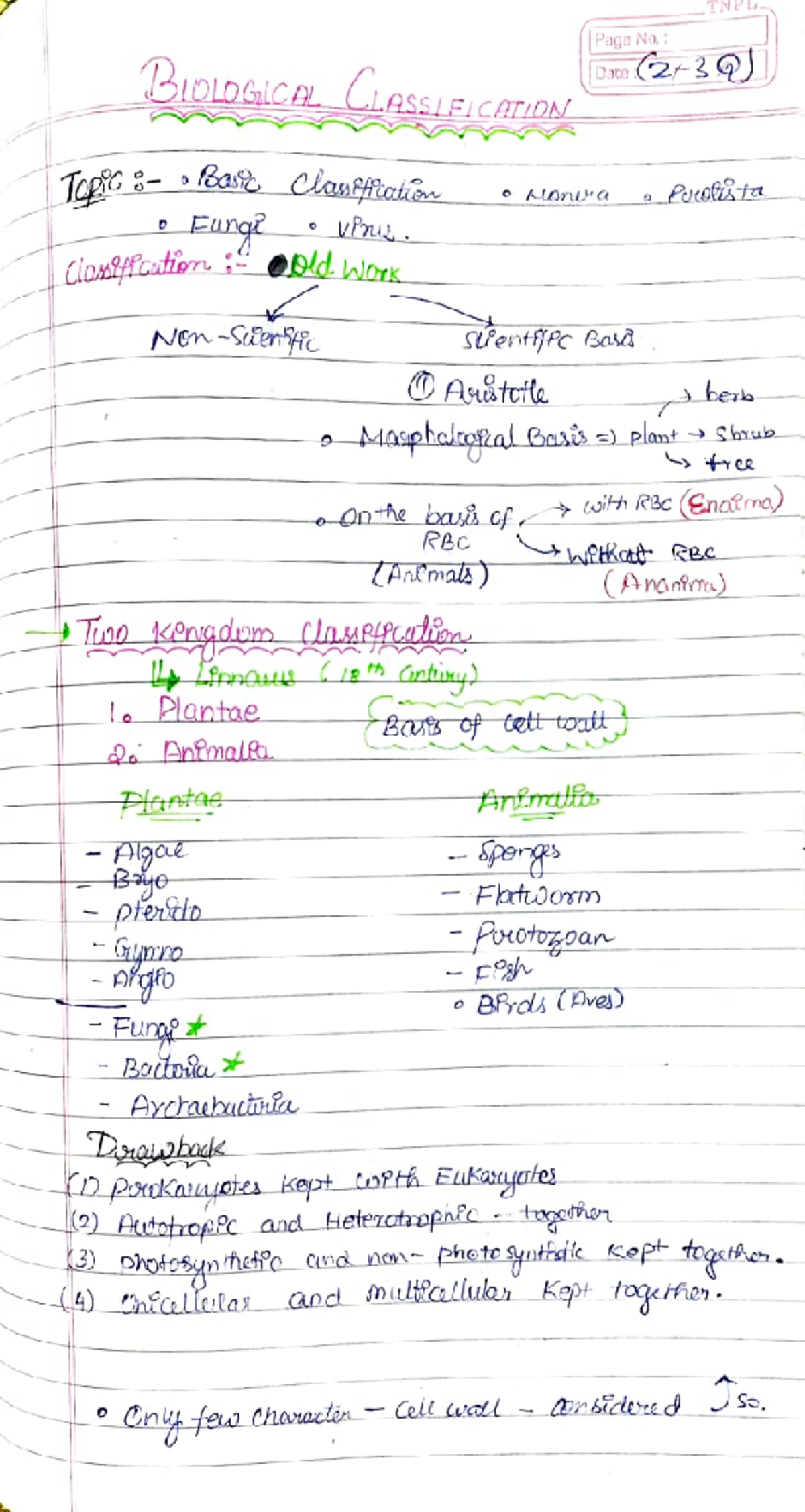 Biological classification - Biology SL - Studocu