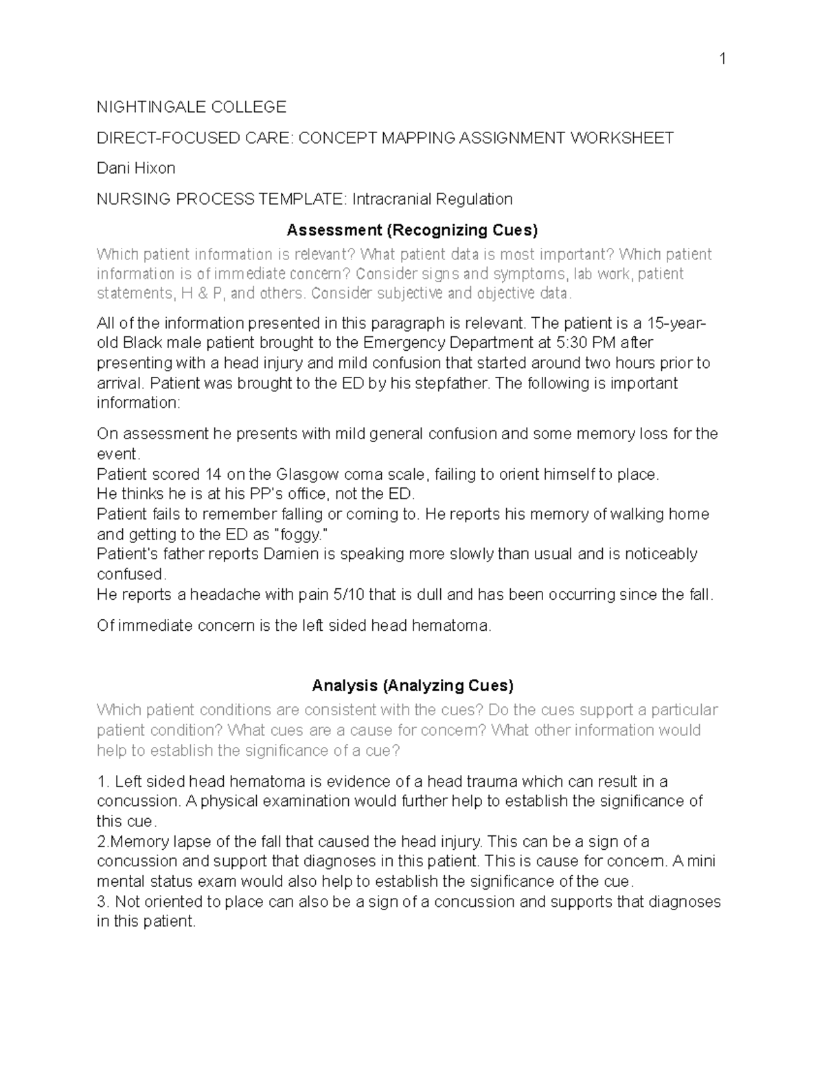Concept map 3 intracranial regulation - NIGHTINGALE COLLEGE DIRECT ...