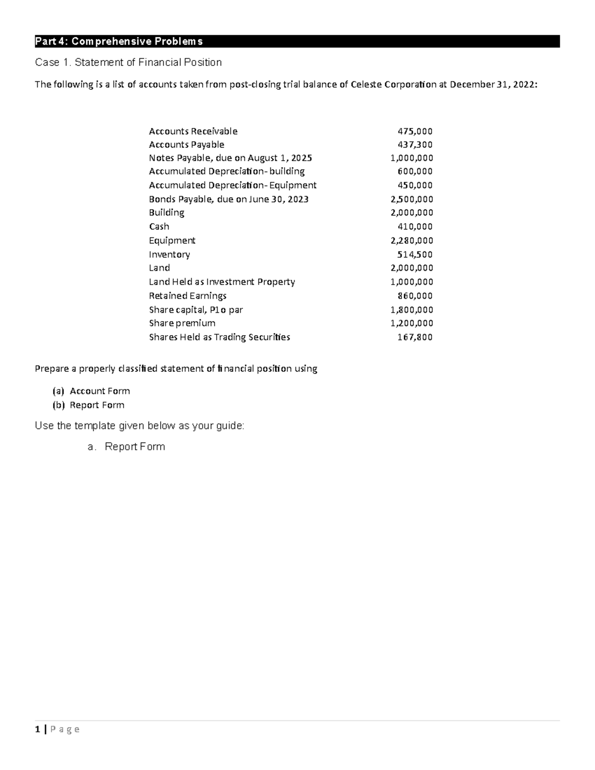 Presentation of Financial Statements - Part 4: Comprehensive Problems ...
