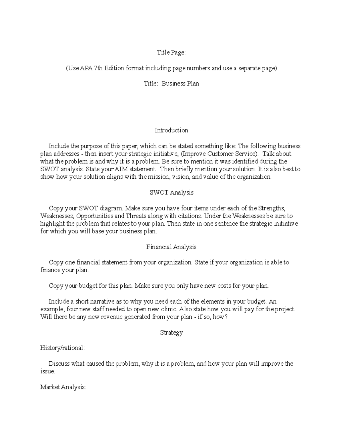 Final Plan for Students - Title Page: (Use APA 7th Edition format ...