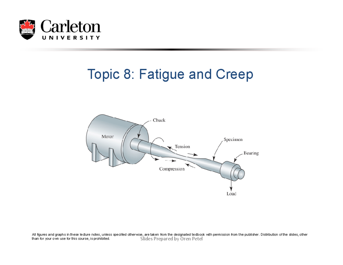 Lecture 10 - Fatigue and Creep - Topic 8: Fatigue and Creep All figures ...
