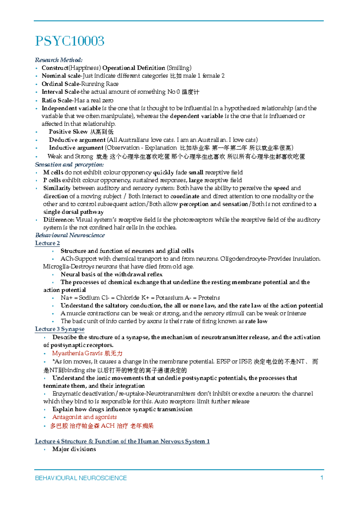 Psyc final - Research Method: Construct(Happiness) Operational ...