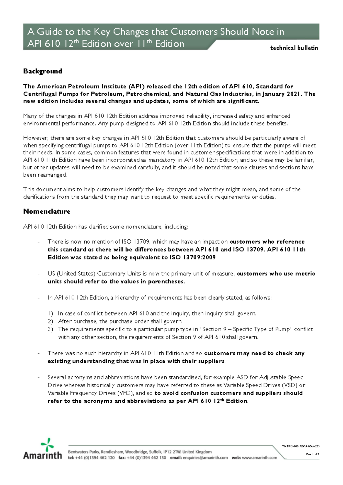 API 610 12th Edition - Api 610 - TN3915- 100 REV A (Oct- 23 ) A Guide ...