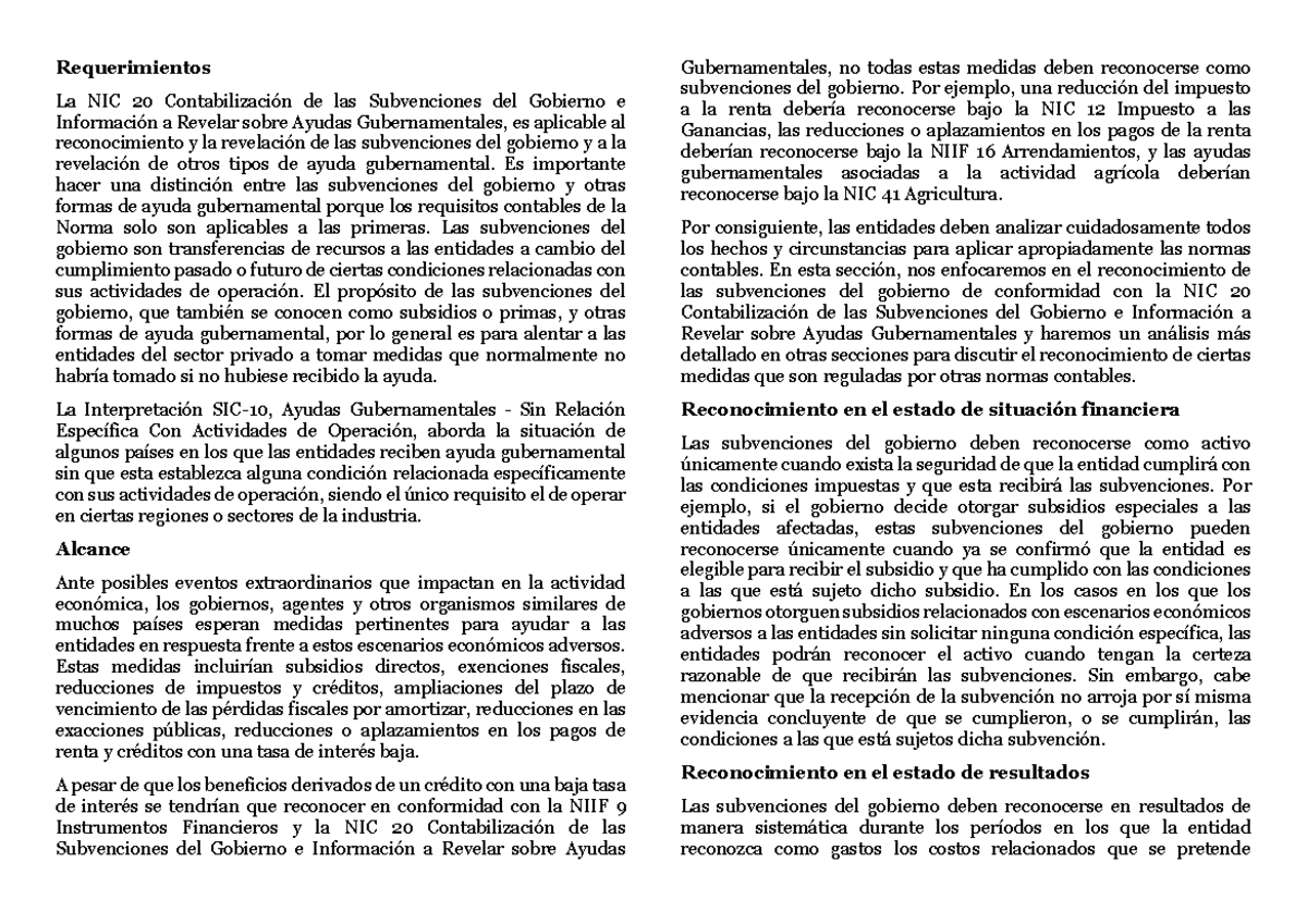 NIC 20- EY - La NIC 20 Contabilización de las Subvenciones del Gobierno ...