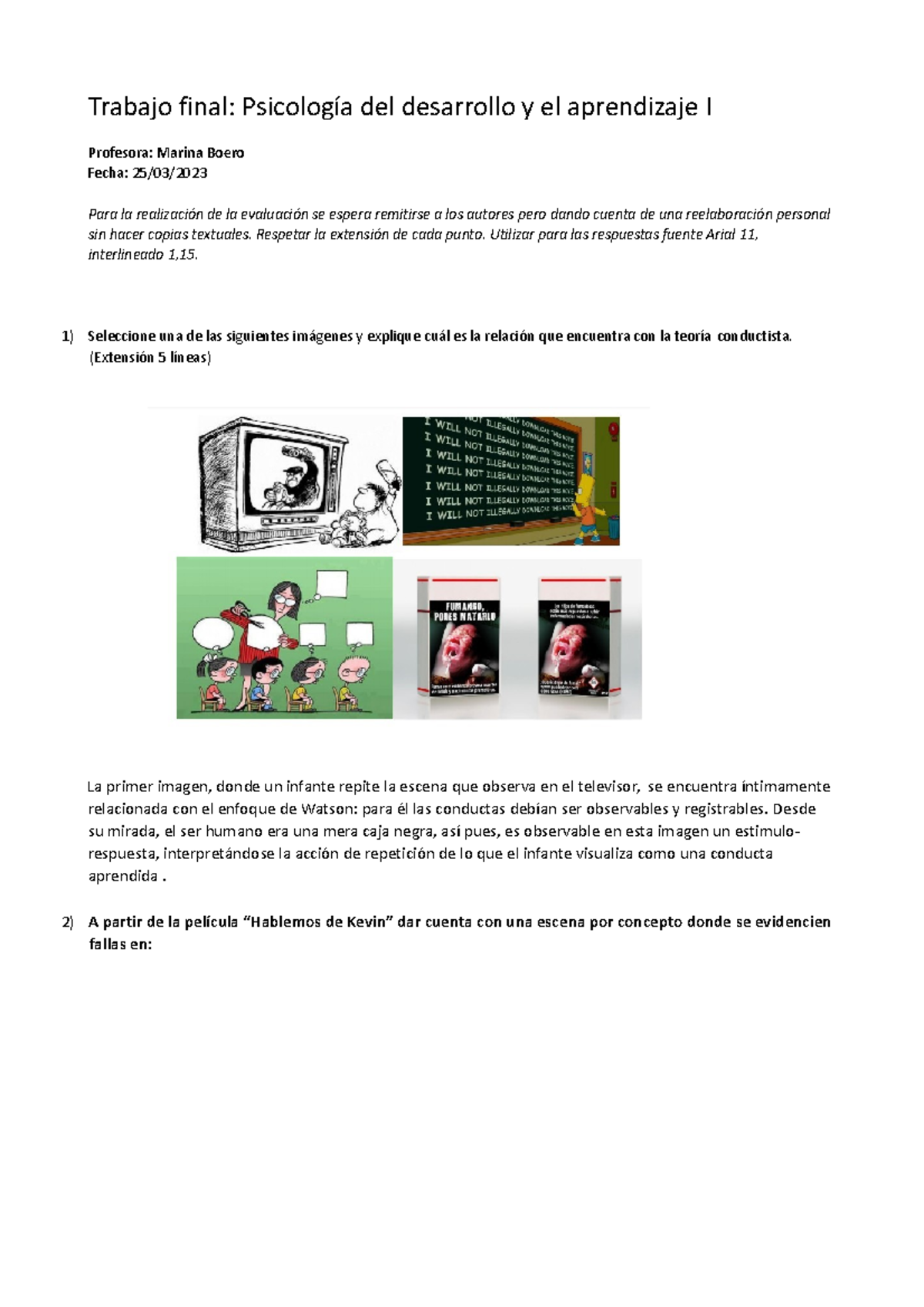 Trabajo Psicologia OK 2023 - Trabajo final: Psicología del desarrollo y el aprendizaje I ...