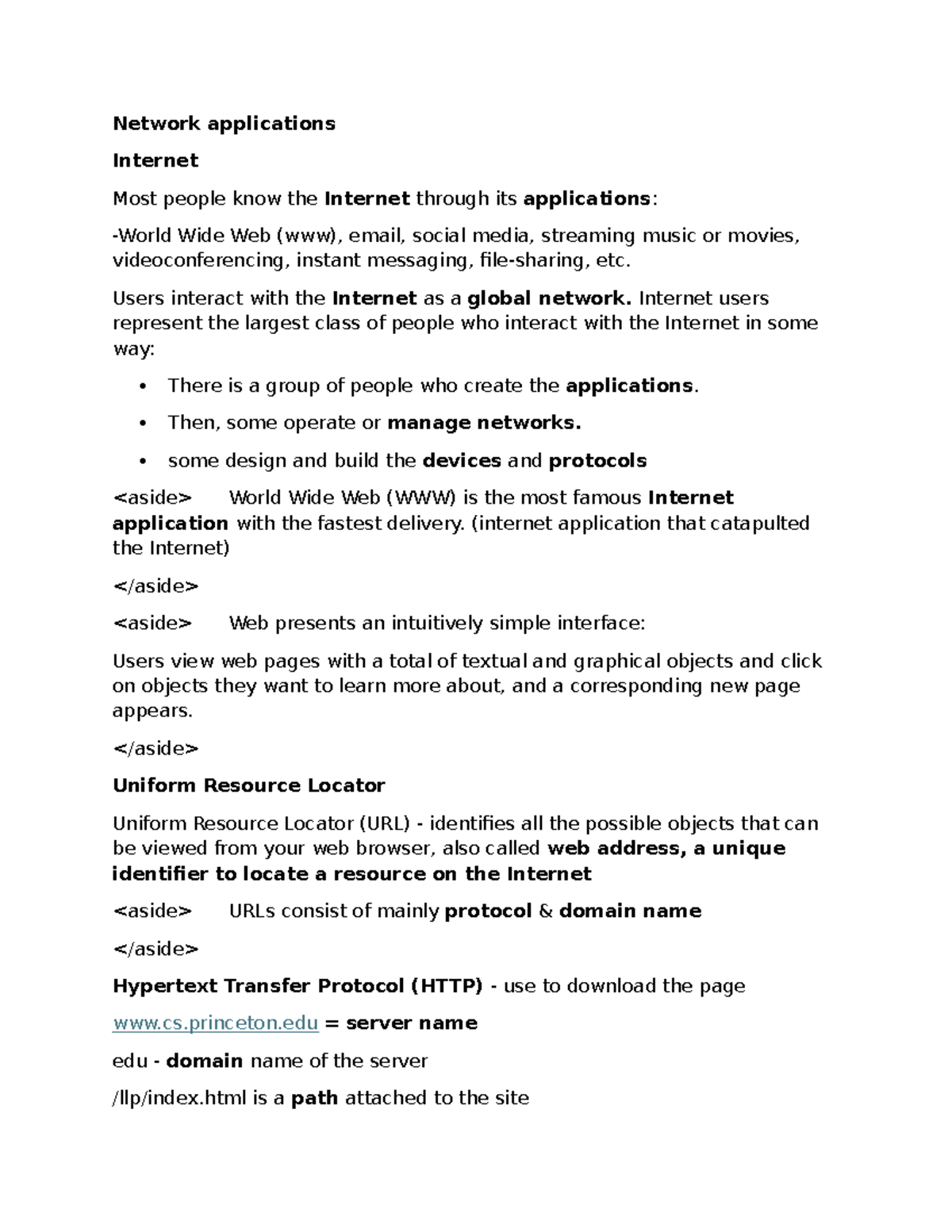 Network applications - Network applications Internet Most people know ...