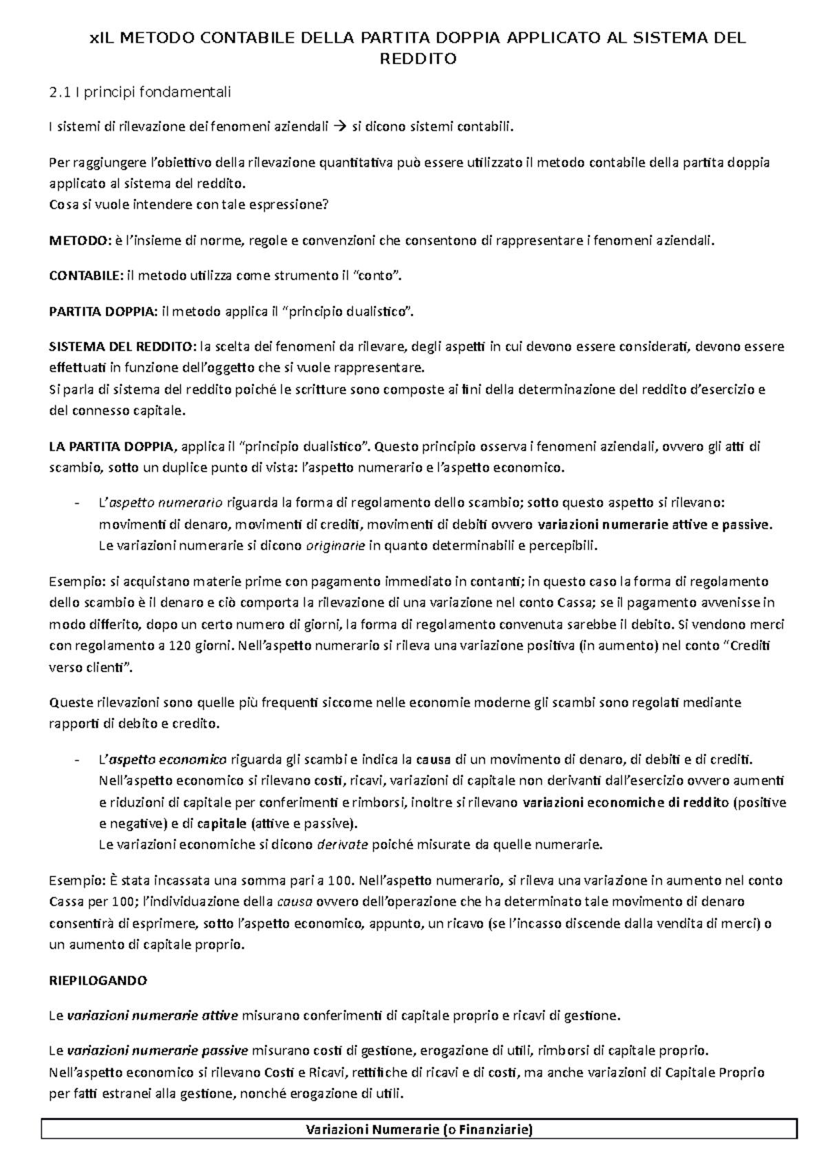 Contabilità di economia aziendale università Sapienza - xIL METODO ...