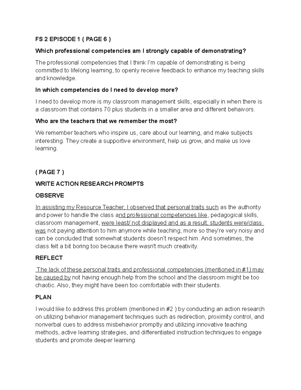 FS module 2024 - FS 2 EPISODE 1 ( PAGE 6 ) Which professional ...
