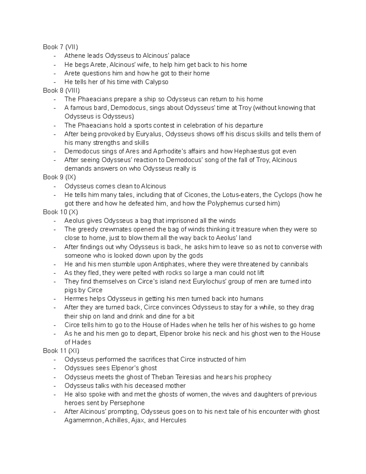 CLA135 Journal 3 Books VII-XII - Book 7 (VII) - Athene leads Odysseus ...