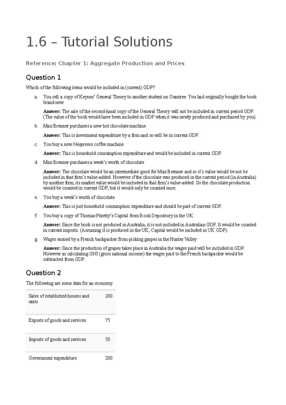 Week 2 Tutorial solutions - 1 – Tutorial Solutions Reference: Chapter 1 ...