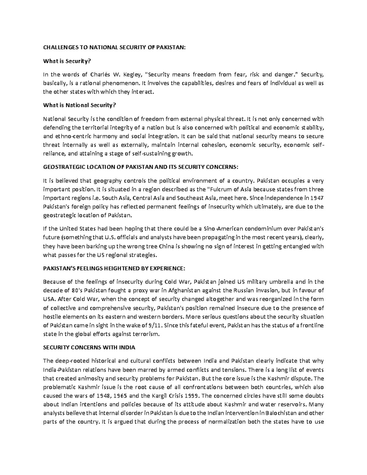 Challenges to National Security of Pakistan for Students 07062021 ...