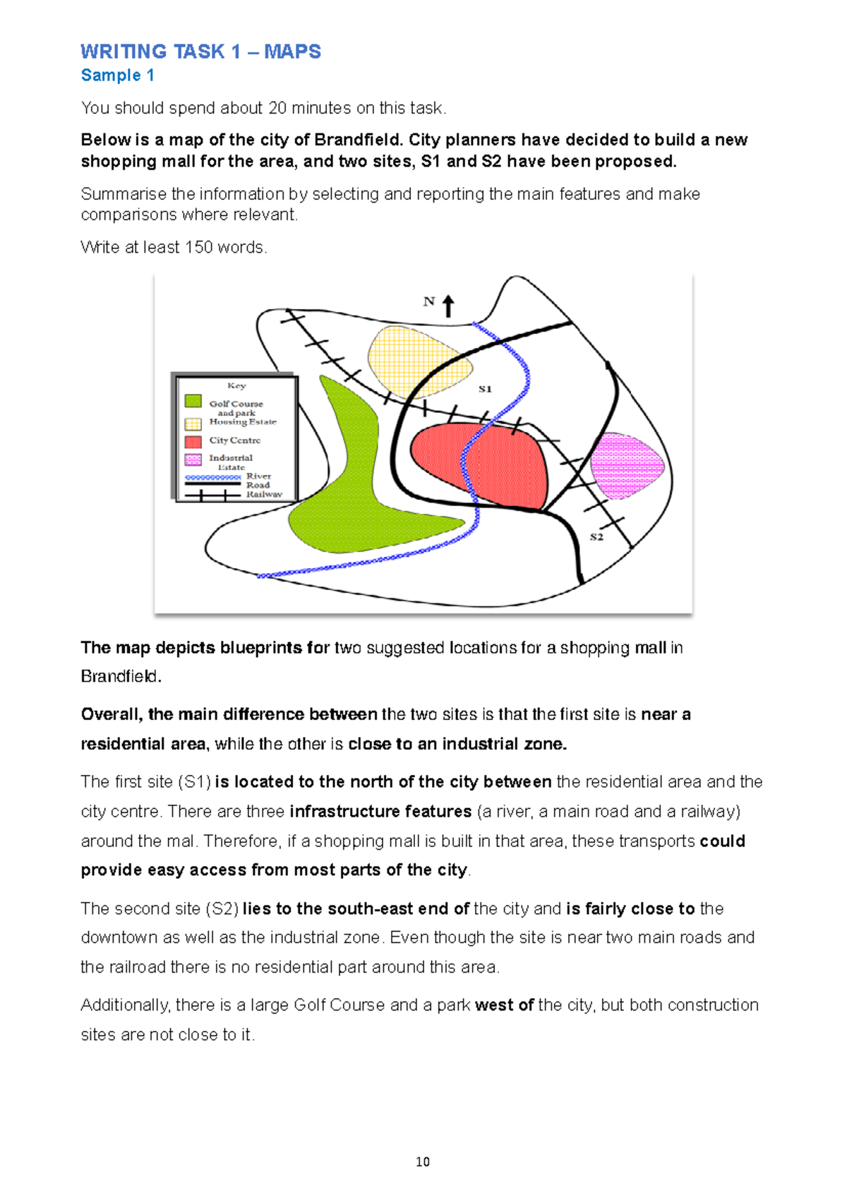 Maps -2023 - WRITING TASK 1 – MAPS Sample 1 You should spend about 20 ...