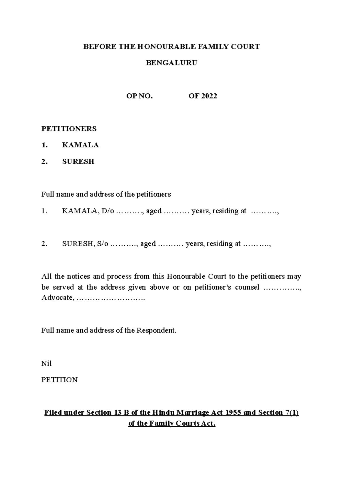 Original petition - dpc - Bba llb - KSLU - Studocu