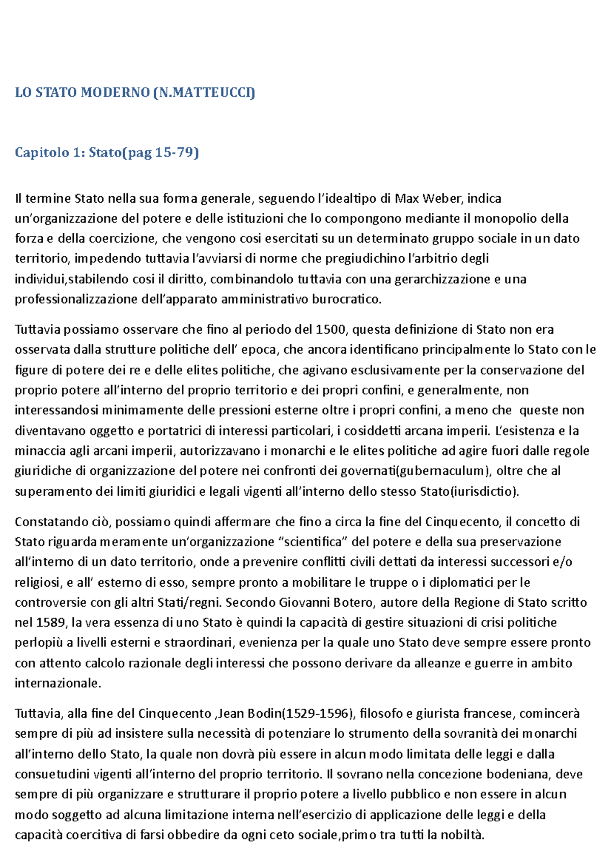 LO Stato Moderno - riassunto del libro completo - LO STATO MODERNO (N ...