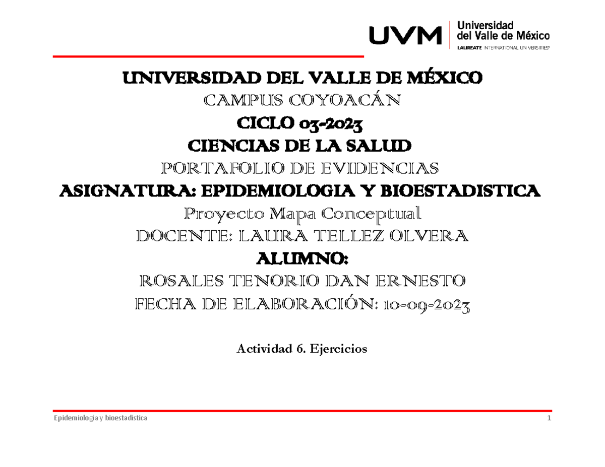 RTDE U3 A6 Ejercicios - Trabajo de alumno - UNIVERSIDAD DEL VALLE DE M䔃ĀXICO CAMPUS COYOAC䄃ĀN ...