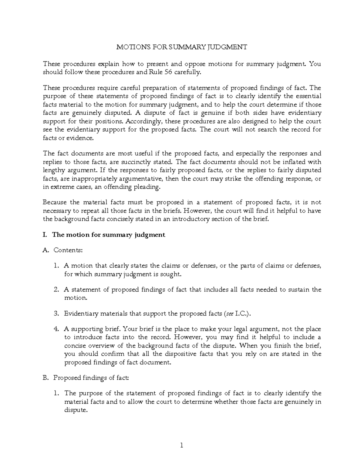Pro Se SJ Procedure JDP - criminal law outline 1l semester notes for ...