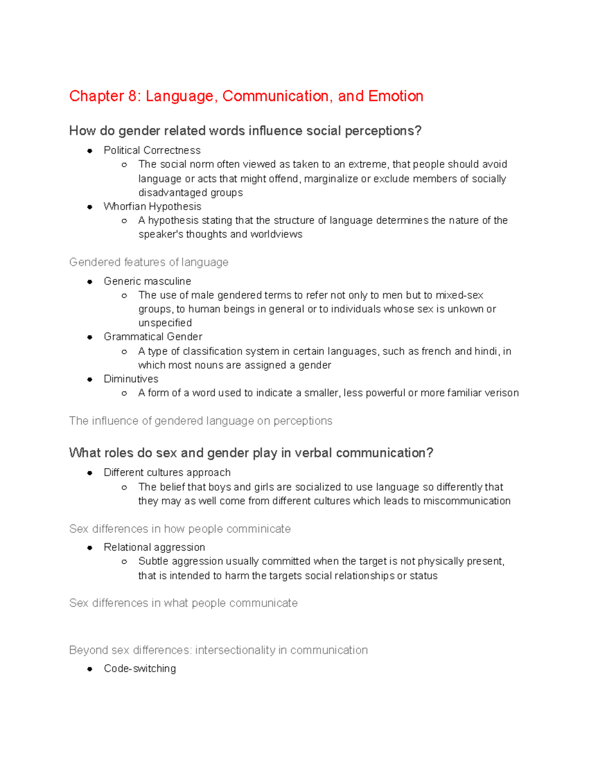 Chapter 8 Language, Communication, and Emotion - Chapter 8: Language ...