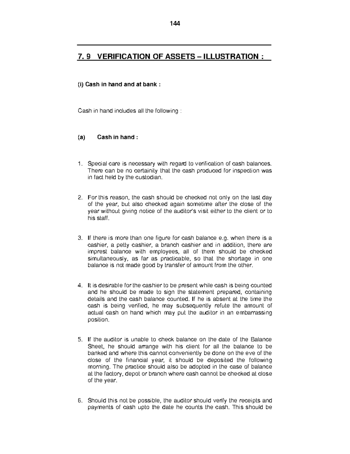 Verification OF Assets – Illustration - 7. 9 VERIFICATION OF ASSETS ...