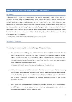 Summary notes- Principles of Public Law The principle of legality ...