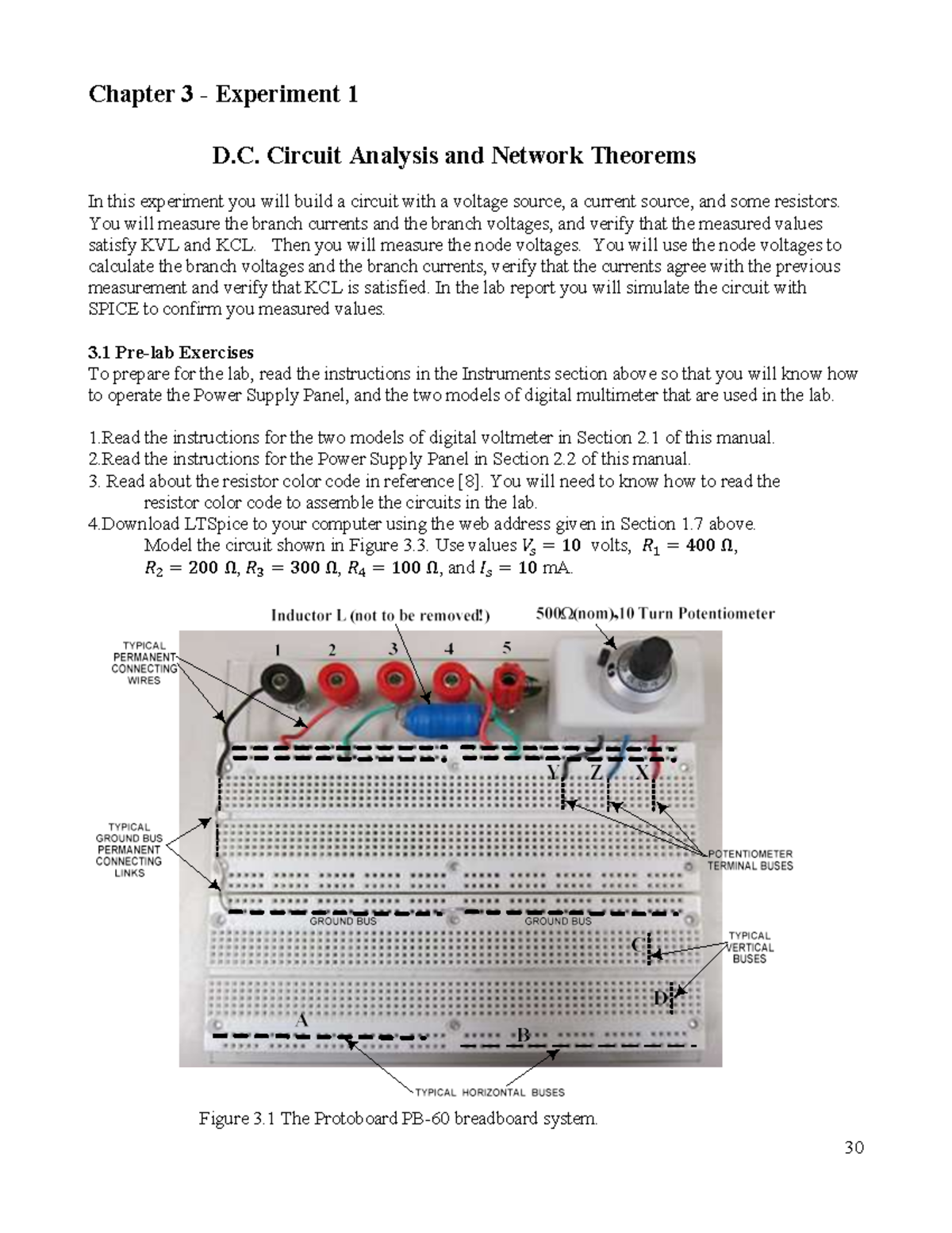 LAB 2 - LAB 2 - Chapter 3 - Experiment 1 D. Circuit Analysis and Network Theorems In this ...