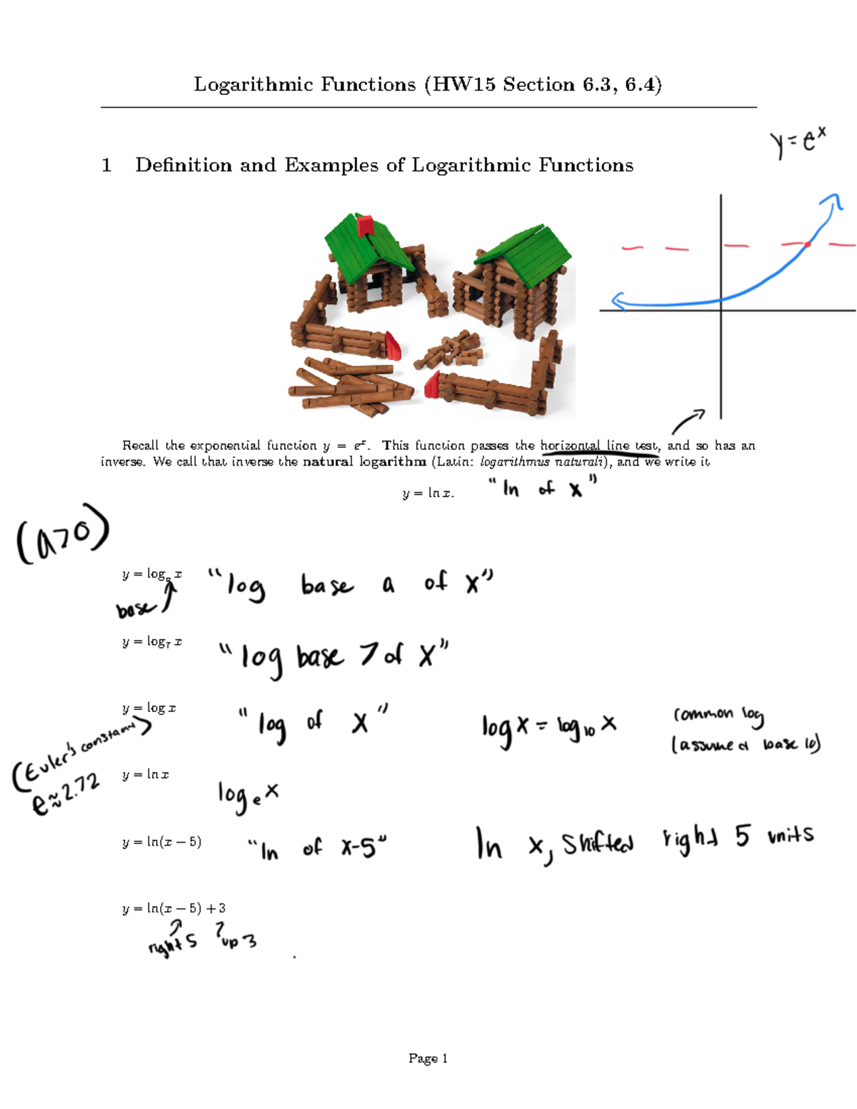 Logarithmic Functions Examples