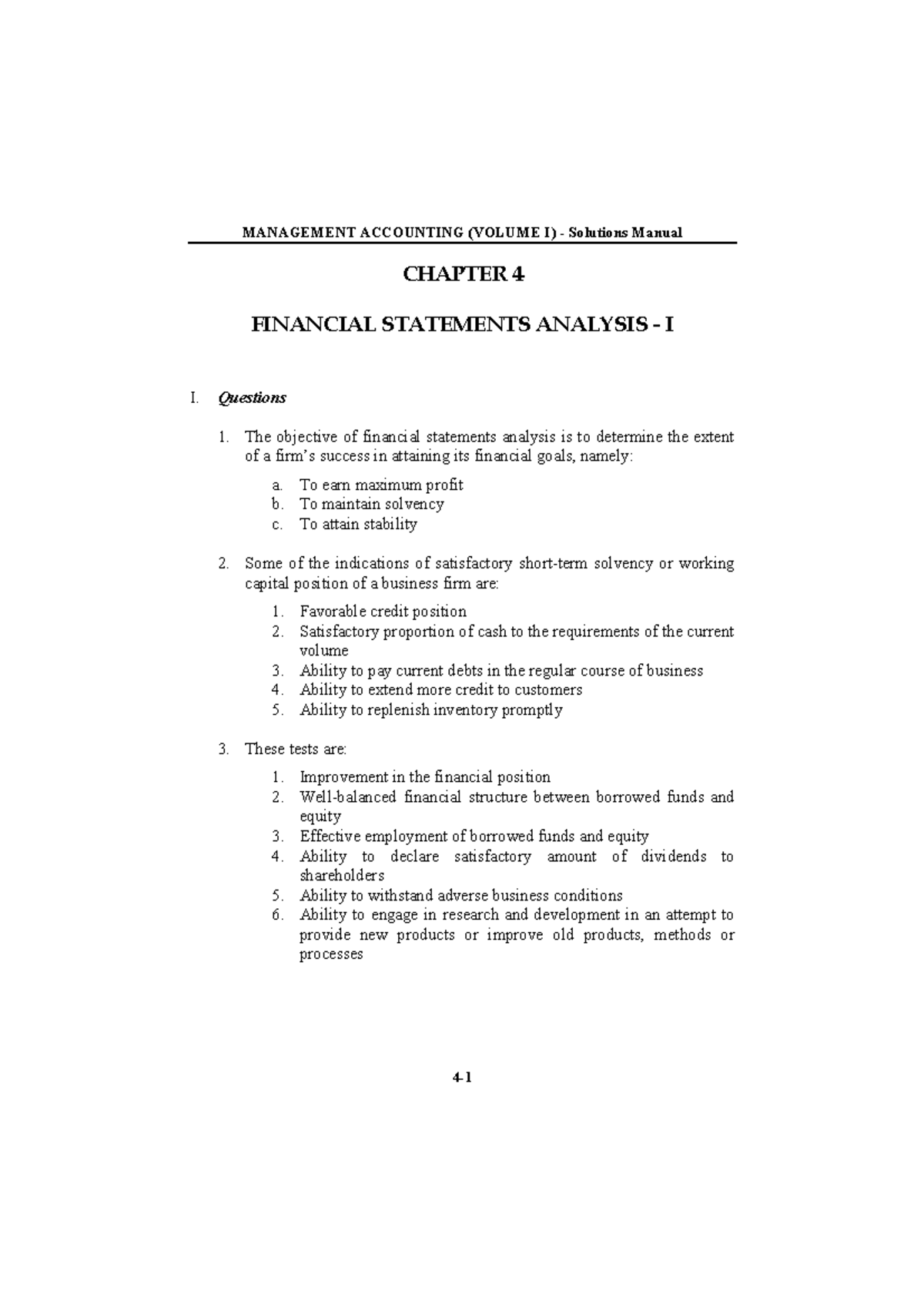 Chapter 04 Financial Statement Analysis I - MANAGEMENT ACCOUNTING ...
