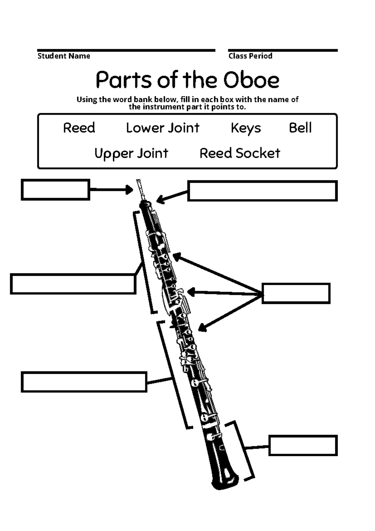 Oboe Parts Band Instrument Labeling Worksheet 20240508 204231 0000 ...