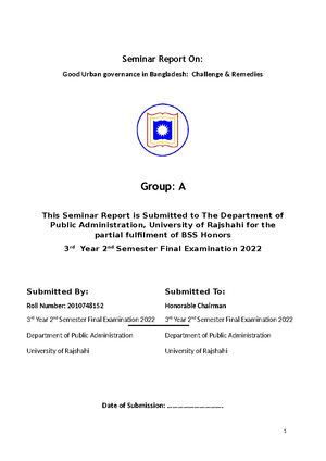 Politics and Political Parties in BD - Contents TITLE PAGE NUMBER - Studocu