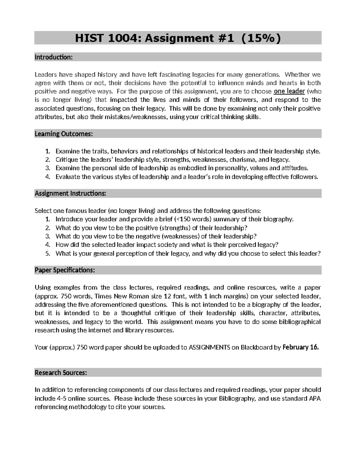 HIST 1004 Assignment #1 with Marking Rubric (W22) - Tagged - HIST 1004 ...