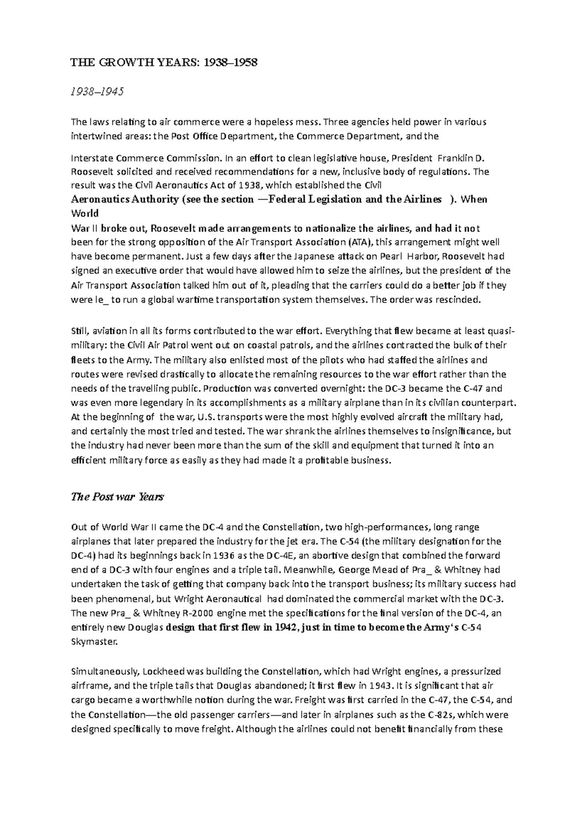 THE Growth Years - THE GROWTH YEARS: 1938– 1938 – 1945 The laws ...