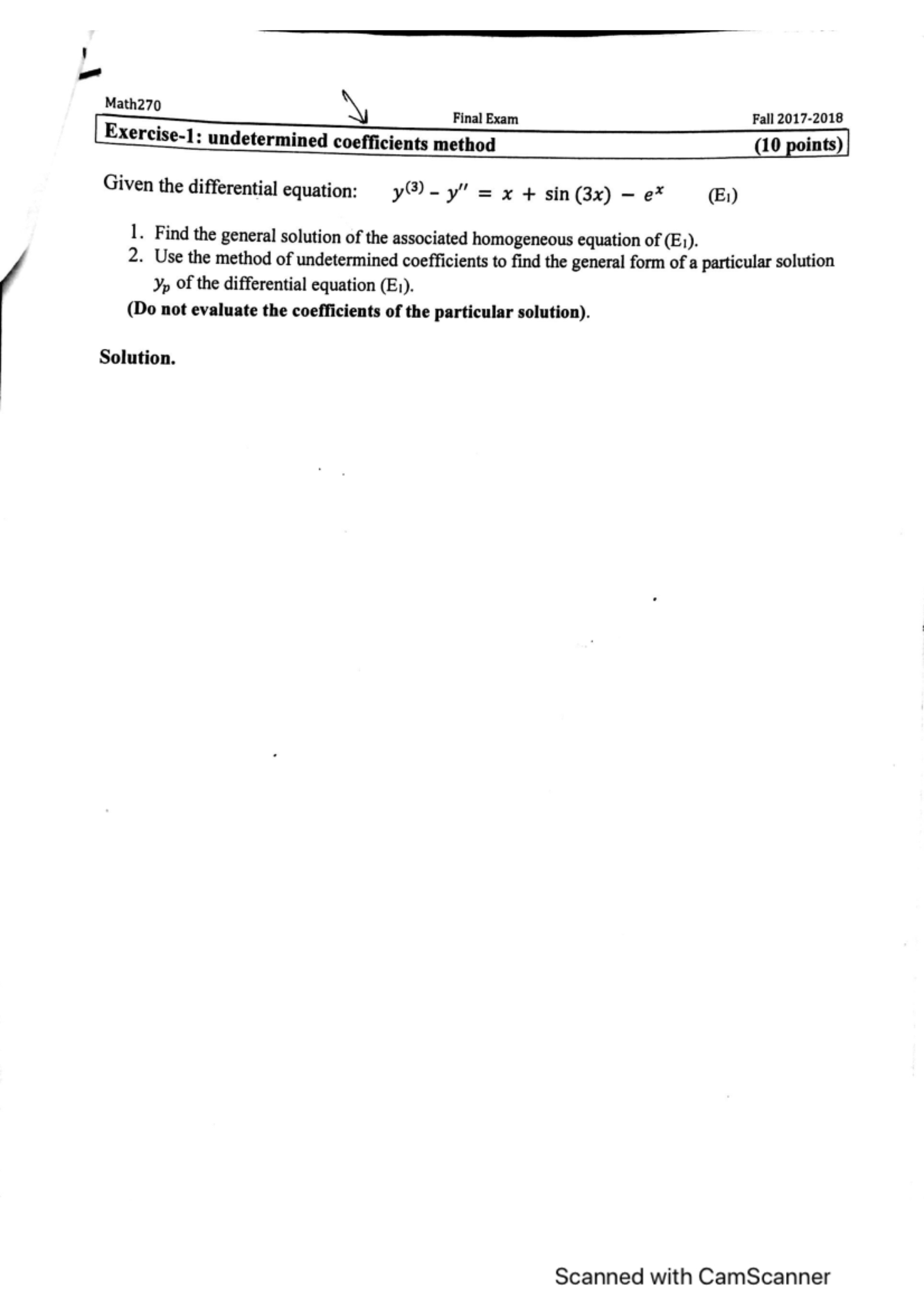 Ode final 3 - ORDUNARY DIFFERENTIAL EQUATIONS - Studocu