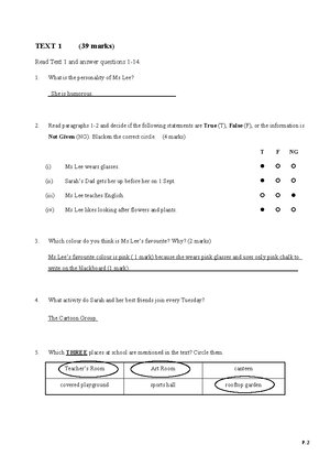 S2 Proofreading Exercises and Answers - There is no more than one mistake in every line. Correct ...