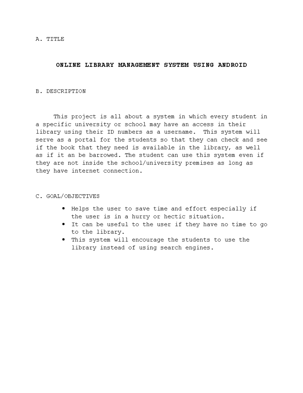 Capstone - ICT - A. TITLE ONLINE LIBRARY MANAGEMENT SYSTEM USING ...