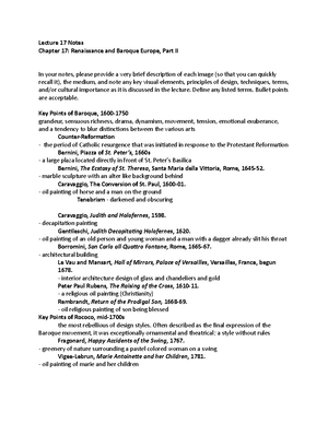 Lecture 5 Notes-1 - Lecture 5 Notes Chapter 5: Evaluating Art In your ...