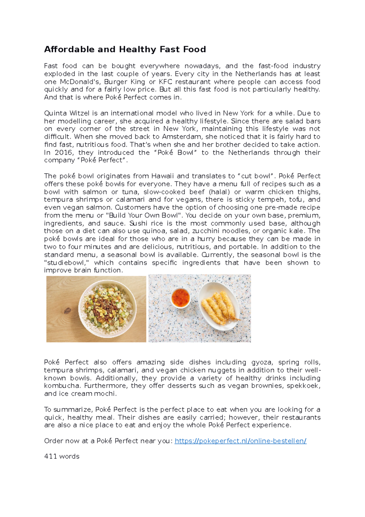 Article 2 be3 - Affordable and Healthy Fast Food Fast food can be ...