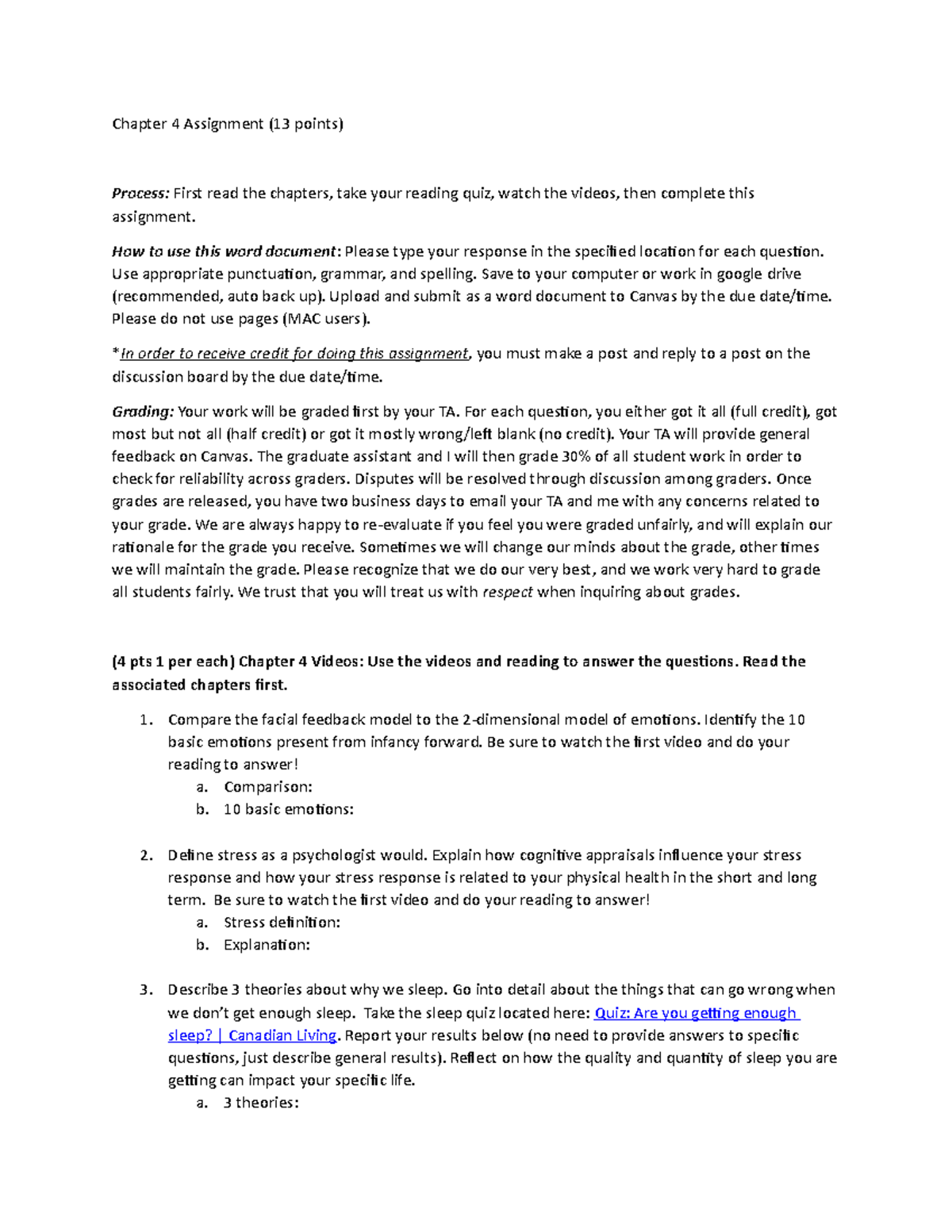 Chapter 4 Assignment-2 cunt - Chapter 4 Assignment (13 points) Process: First read the chapters ...