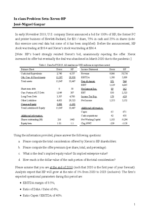 In Class Ex Session 5 EPS Value Creation Solution - 1 In class Problem ...