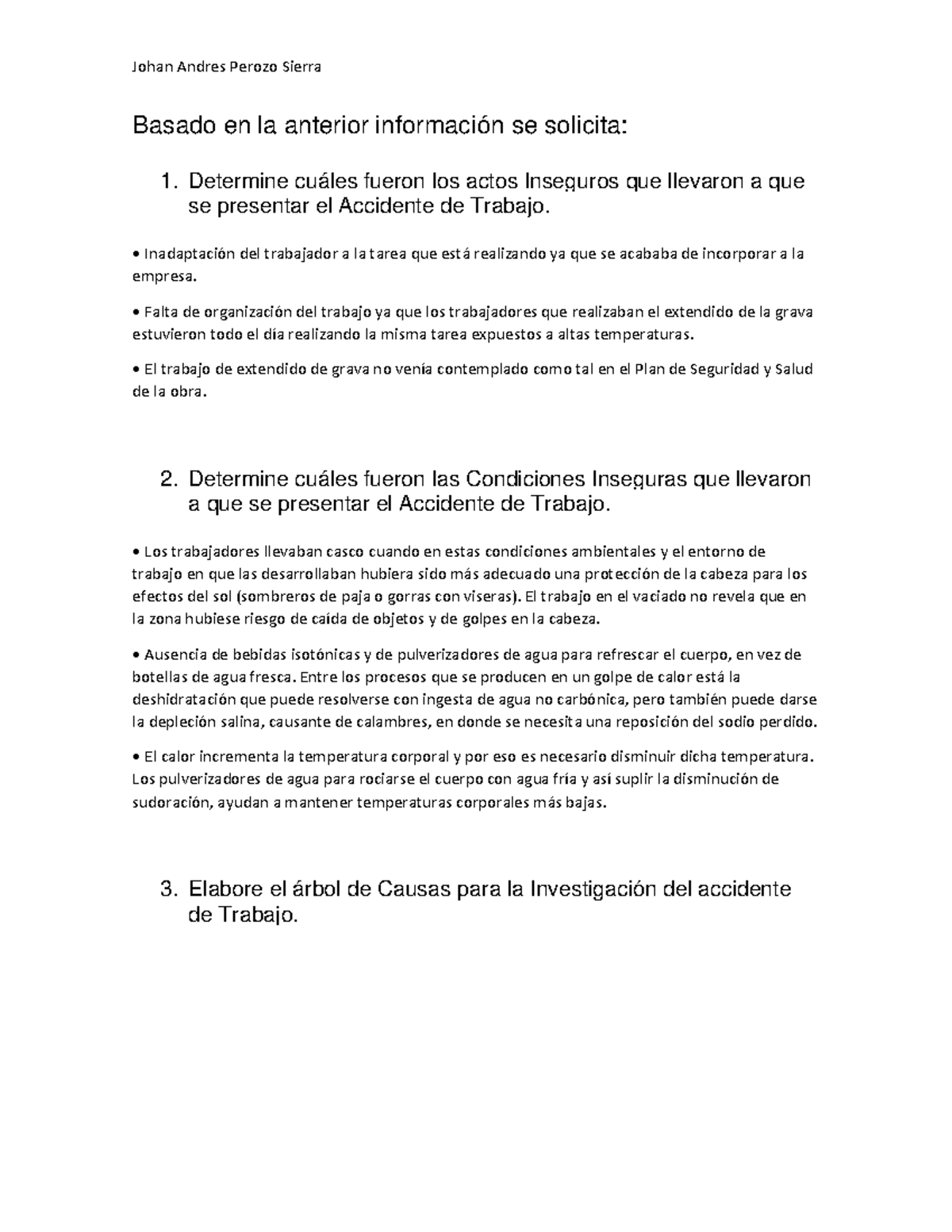Accidente de trabajo universidad - Johan Andres Perozo Sierra Basado en ...
