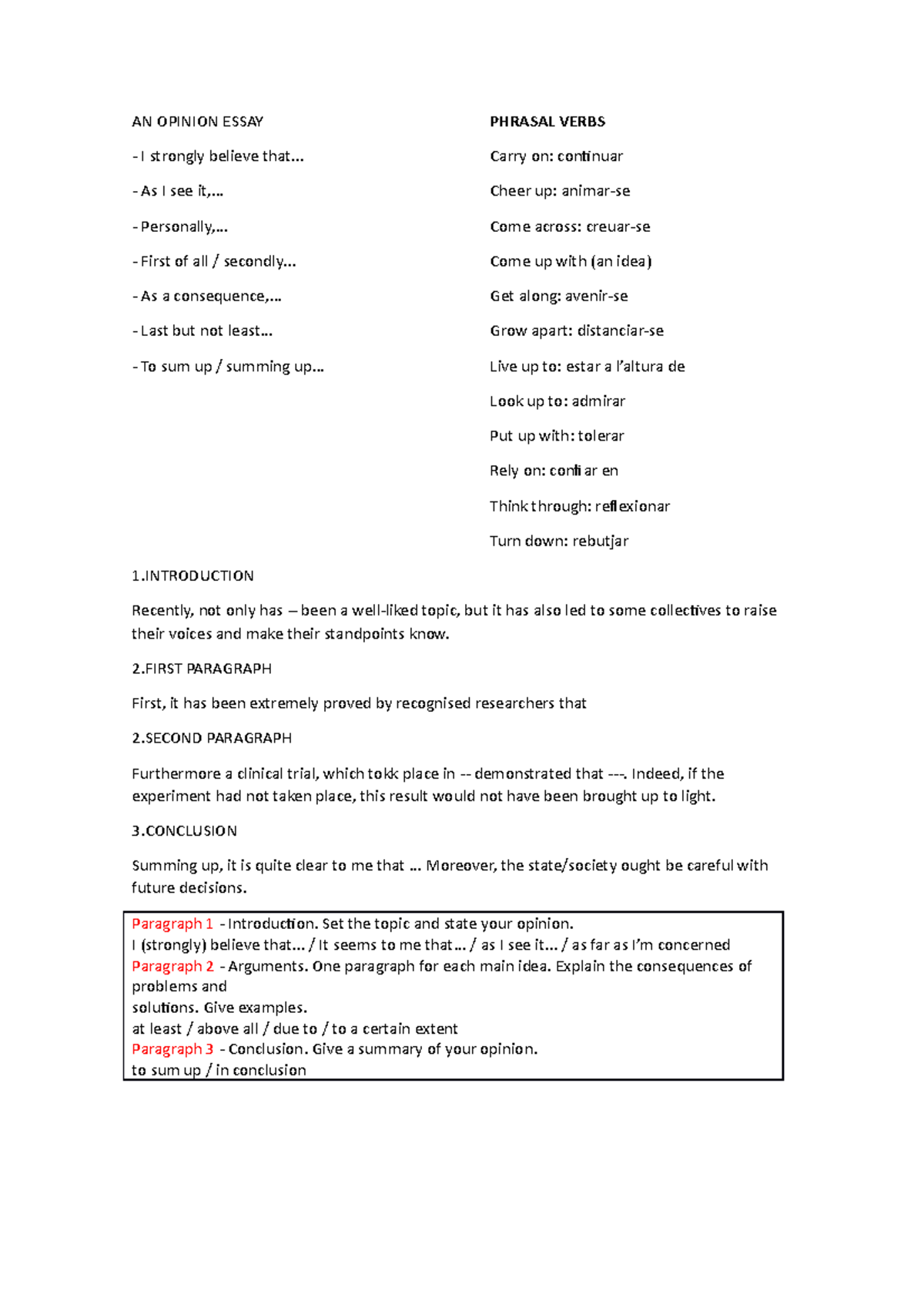 AN Opinion Essay AN OPINION ESSAY I Strongly Believe That As I See