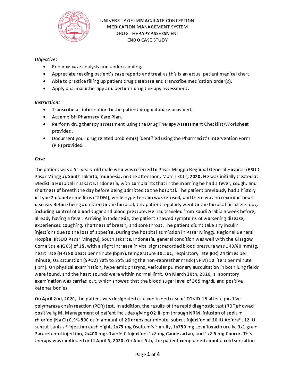 Week 7 - Clinical Pharmacy - MEDICATION MANAGEMENT SYSTEM DRUG THERAPY ...