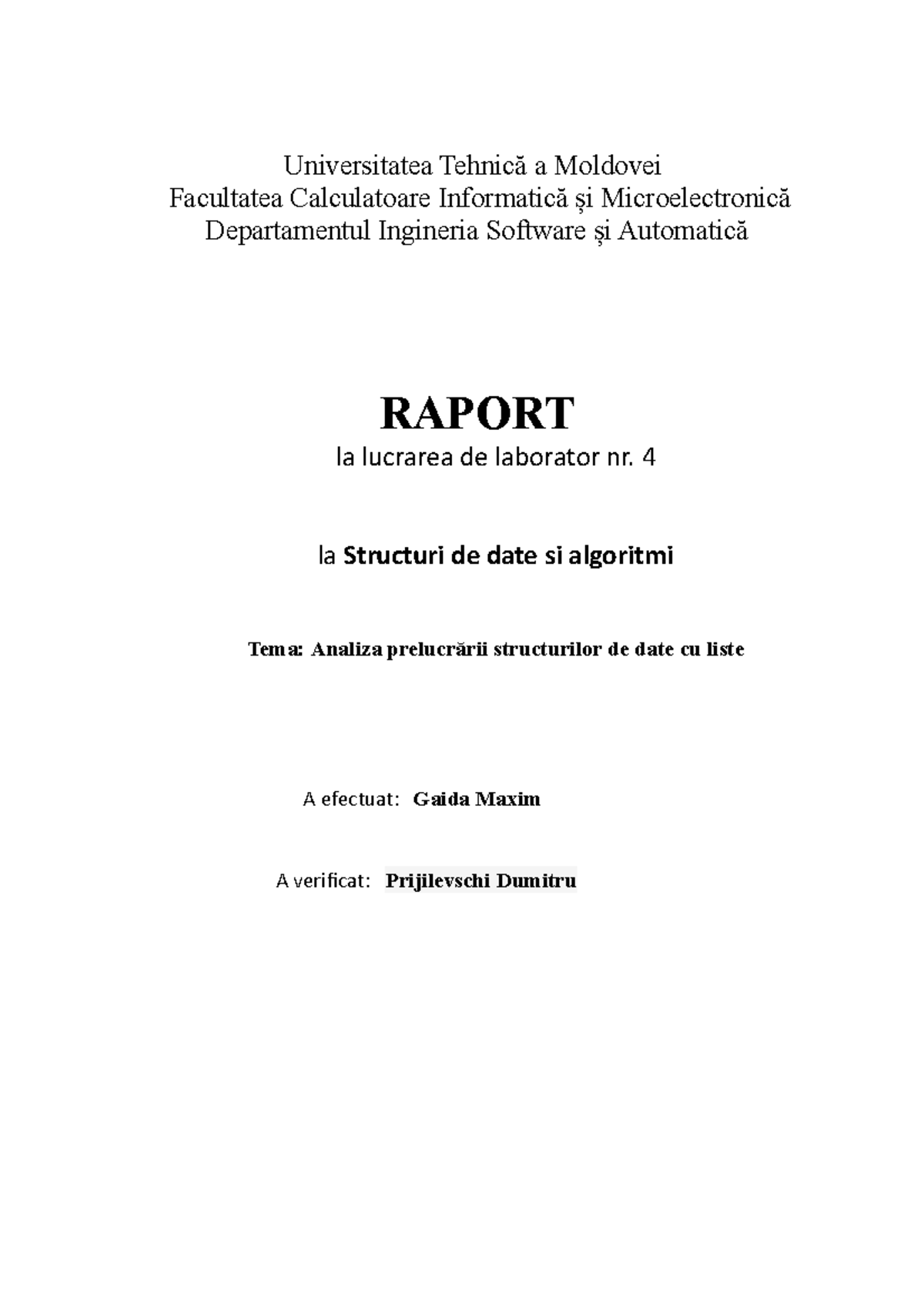 Laborator sda 4 anul 2020 - Tehnologia Informatiei - UTM - Studocu
