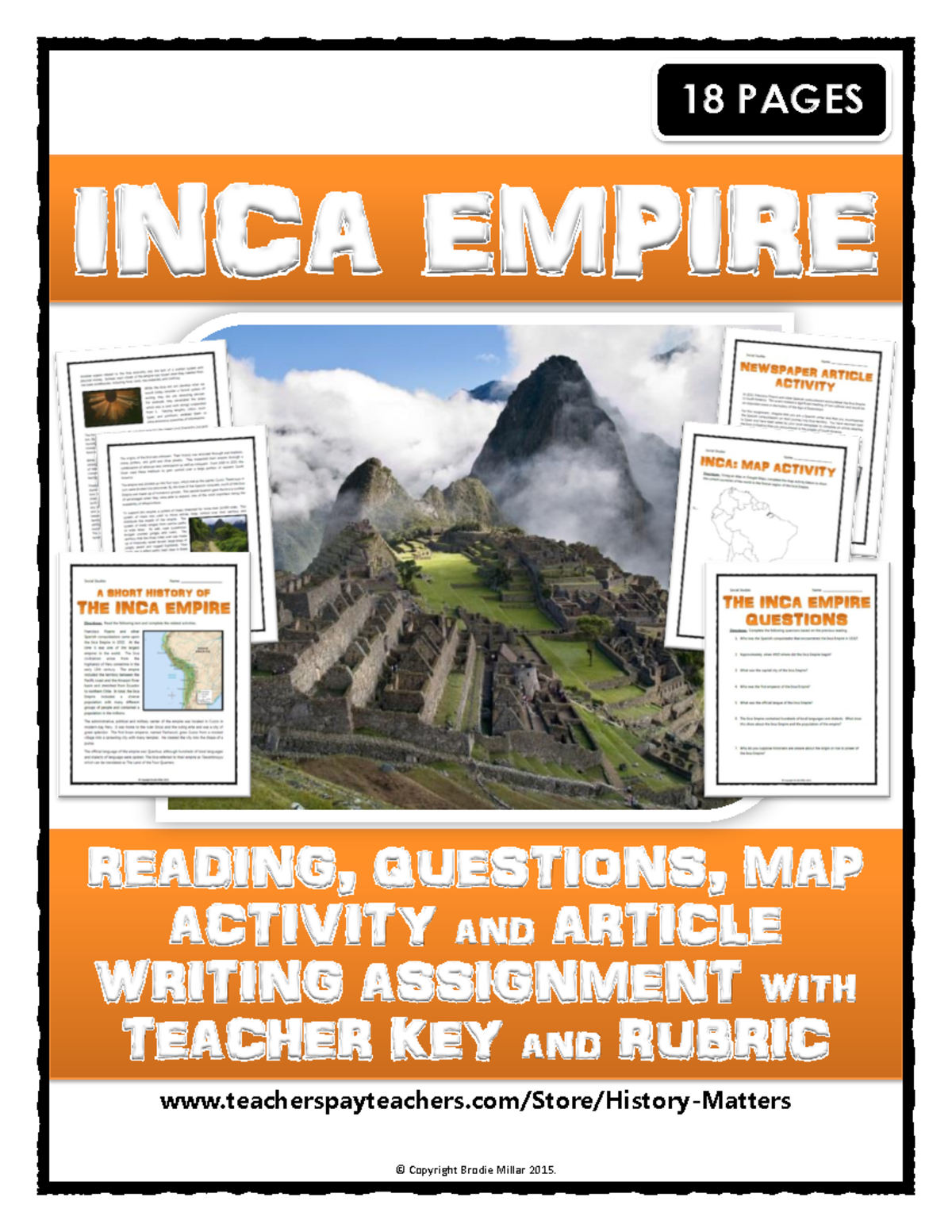 Inca empire reading questions map writing - teacherspayteachers/Store ...