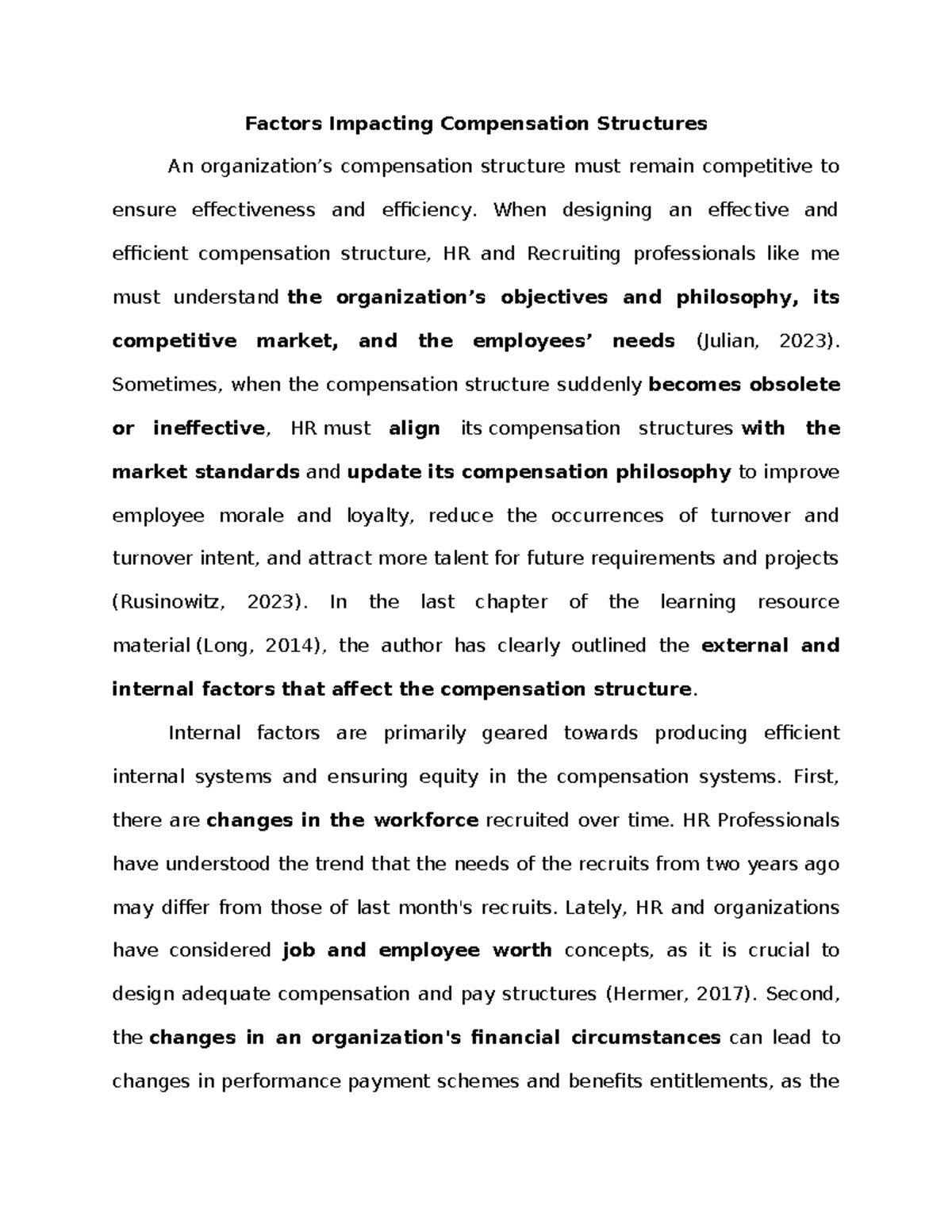 Compensation Structures - When designing an effective and efficient ...
