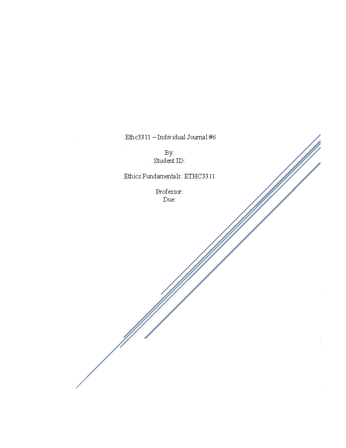 ETHC3311-Individual Journal#6 - Ethc3311 – Individual Journal # By ...